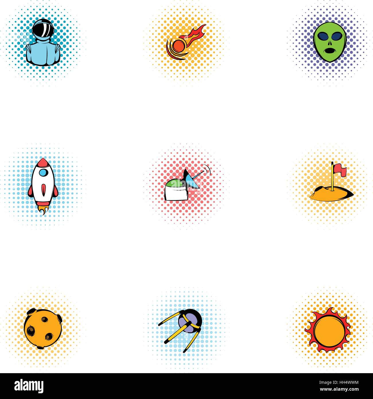 Universe icons set, pop-art style Stock Vector Image & Art - Alamy