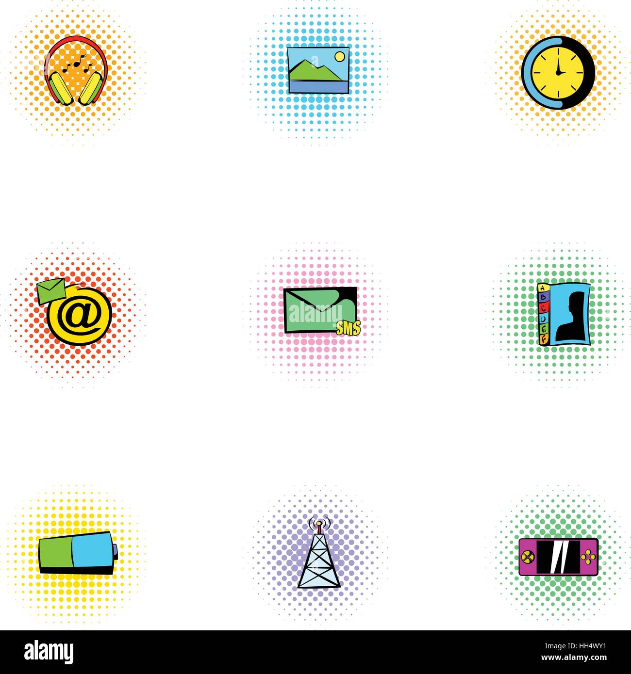 Web communication icons set, pop-art style Stock Vector Image & Art - Alamy