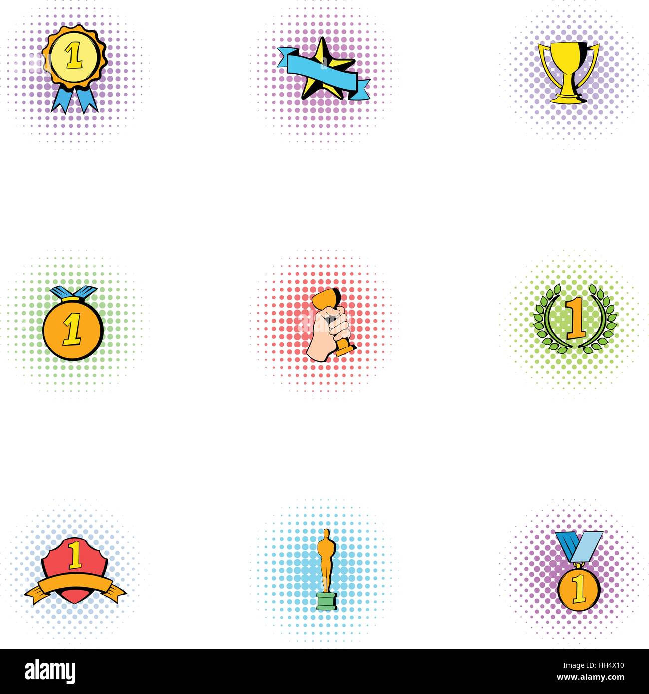 Win icons set, pop-art style Stock Vector Image & Art - Alamy