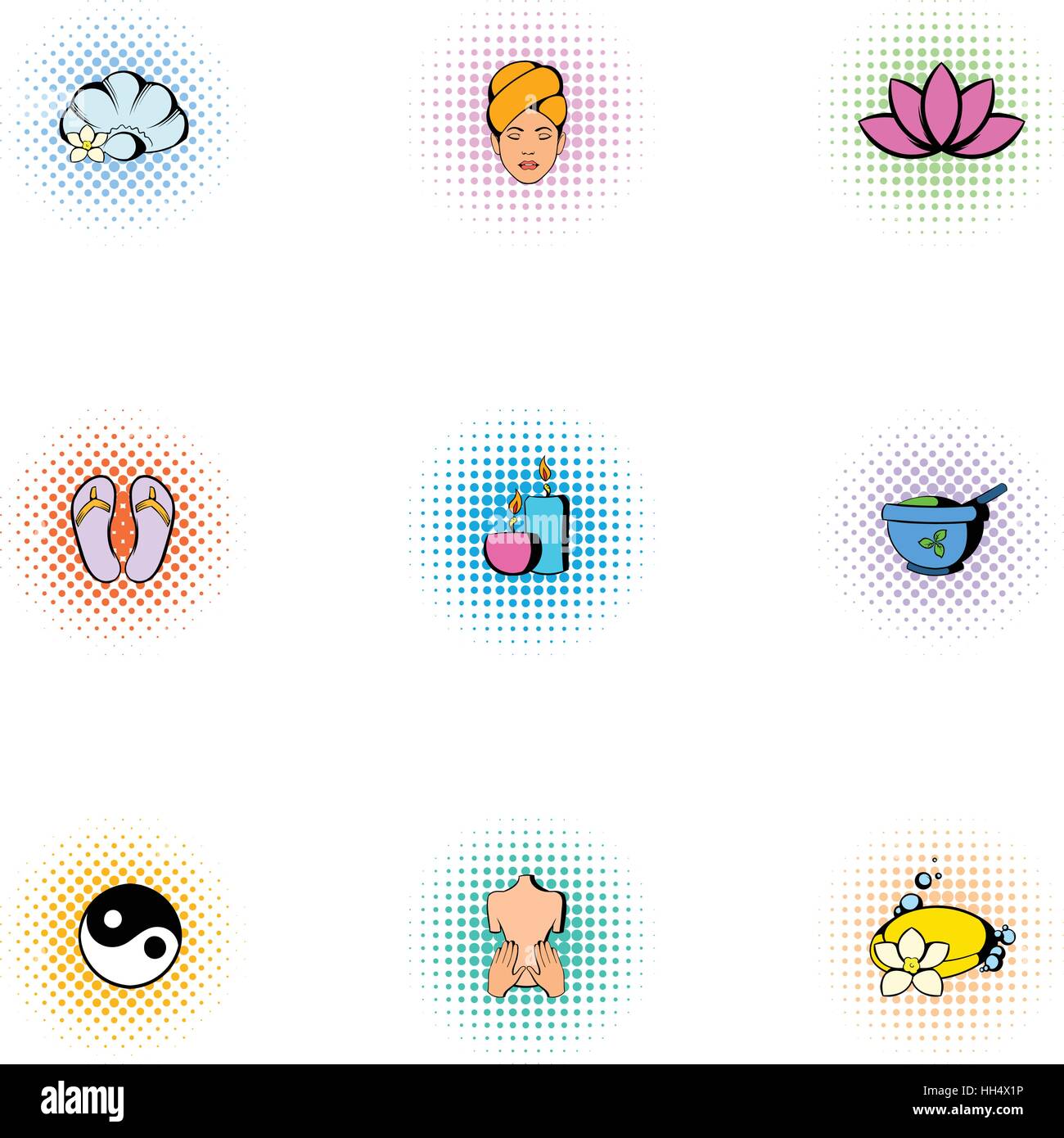 Beauty salon icons set, pop-art style Stock Vector Image & Art - Alamy