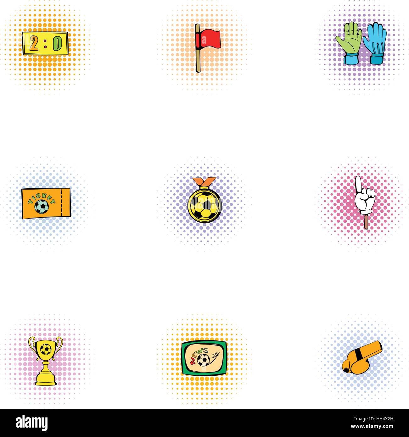 Ball game icons set, pop-art style Stock Vector Image & Art - Alamy