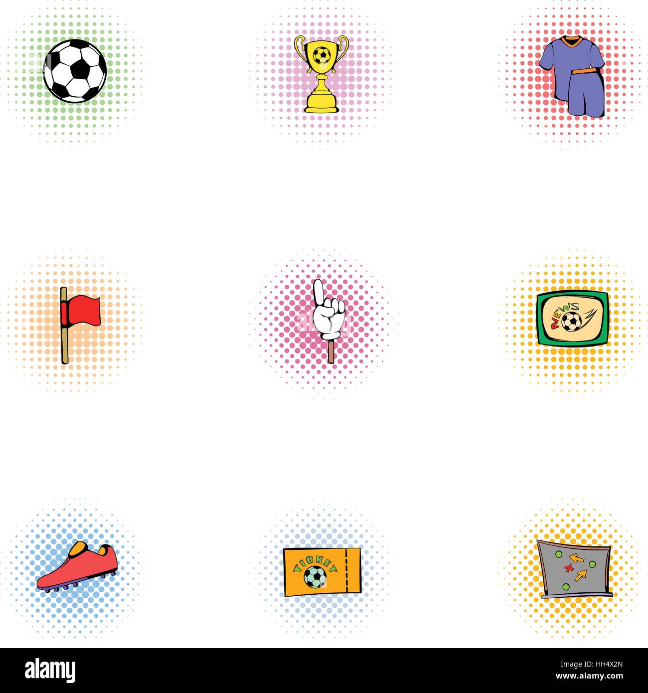 Competition football icons set, pop-art style Stock Vector Image & Art ...