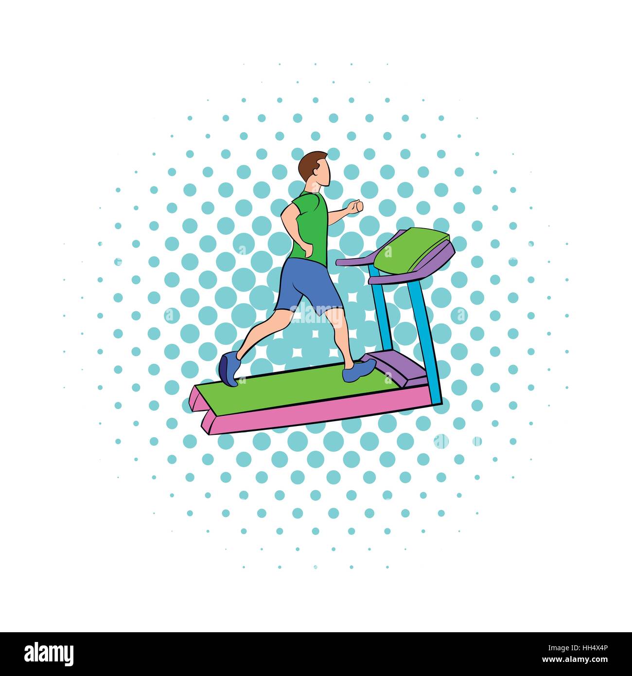 Young man on treadmill Cut Out Stock Images & Pictures - Alamy