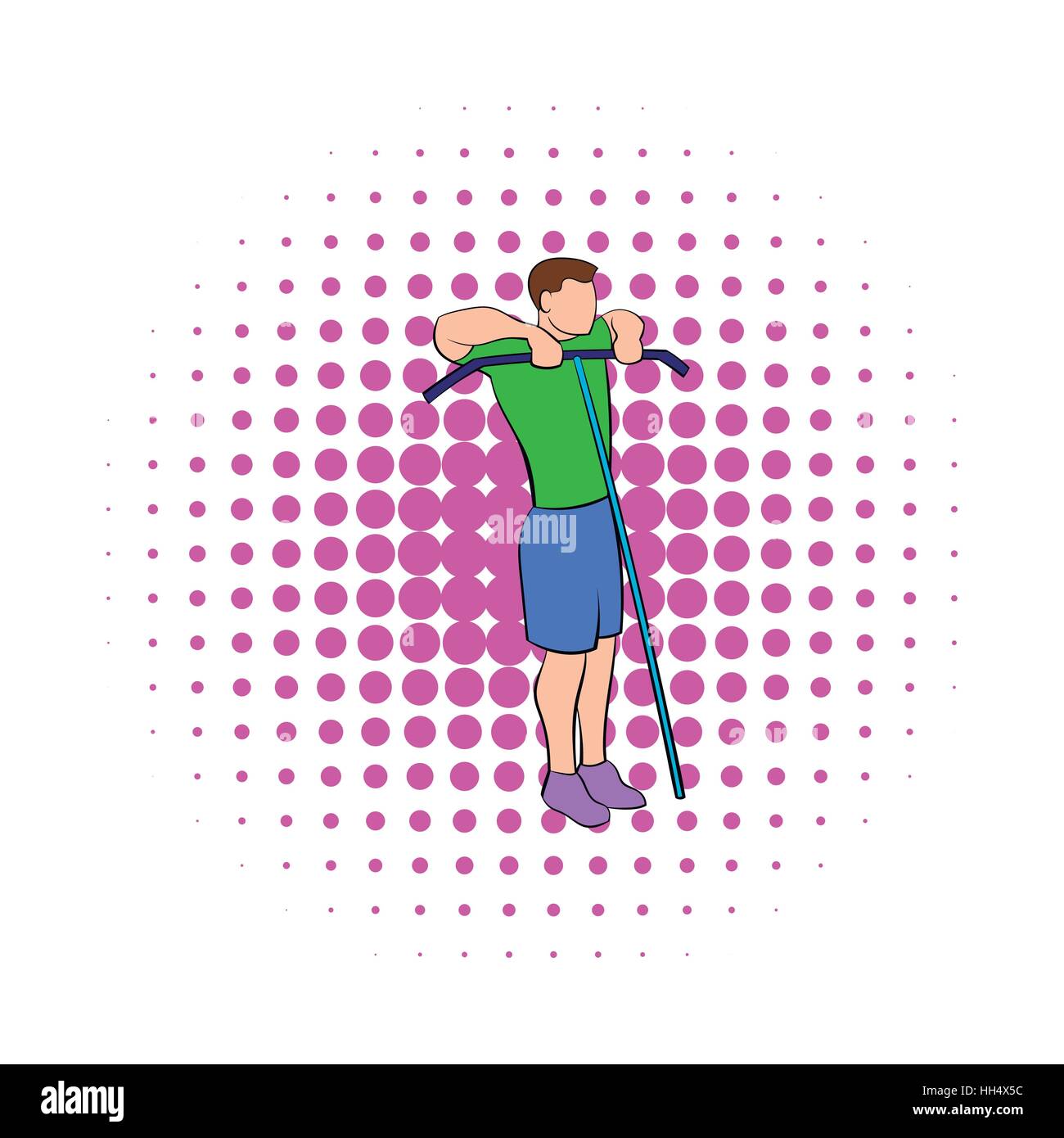 Man exercising on cable machine icon, comics style Stock Vector Image ...
