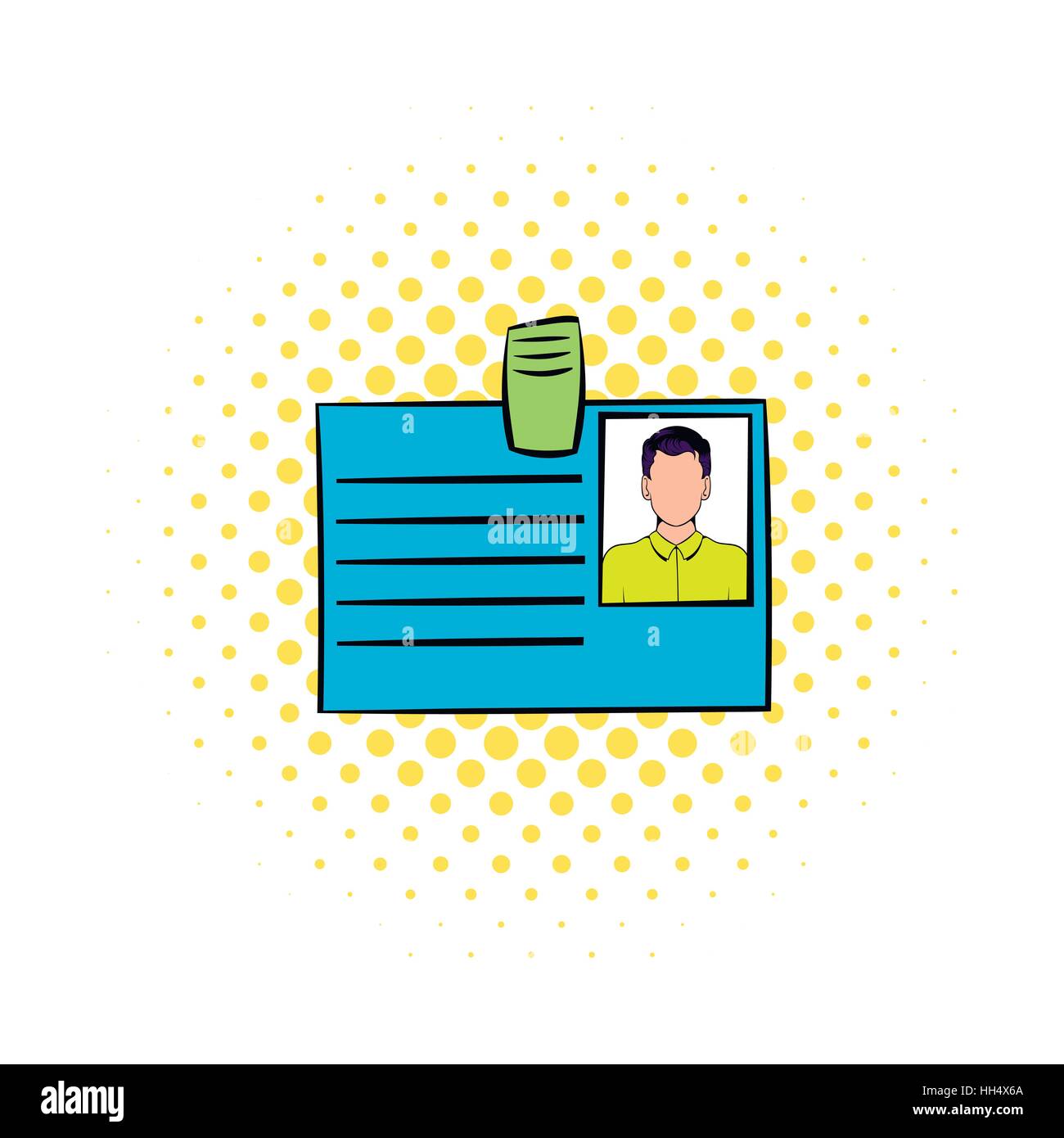 Identification card icon in comics style Stock Vector Image & Art - Alamy