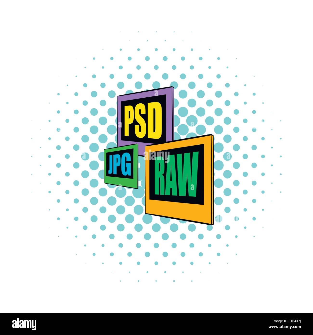 PSD, JPG, RAW file icon, comics style Stock Vector Image & Art - Alamy