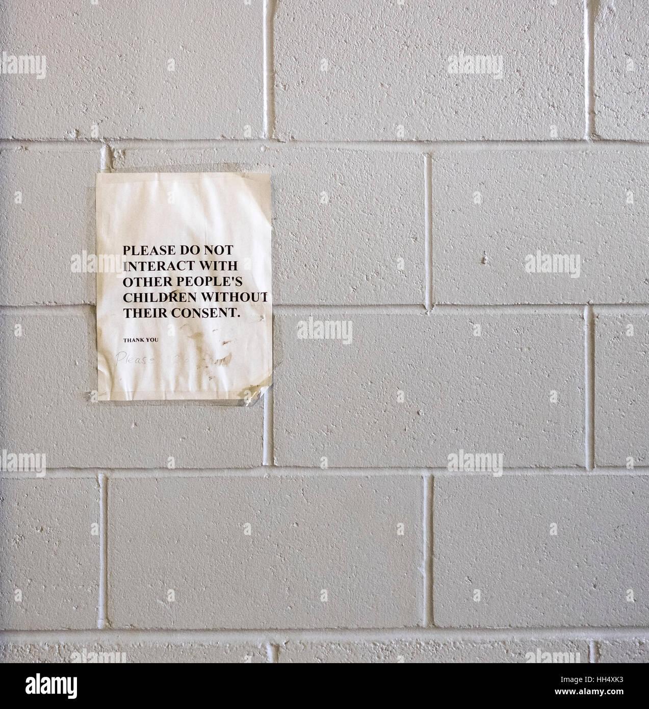 A 'Please do not interact with people's children without their consent ...