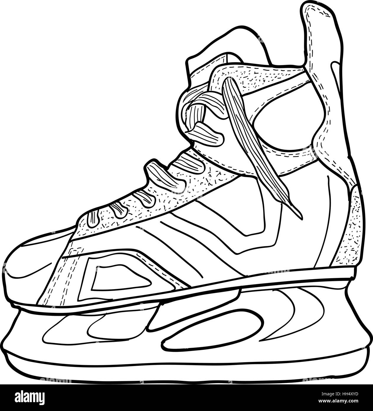 Hockey Skates Hanging Drawing