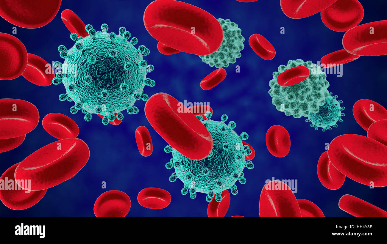 Virus blood 3D render Stock Photo - Alamy