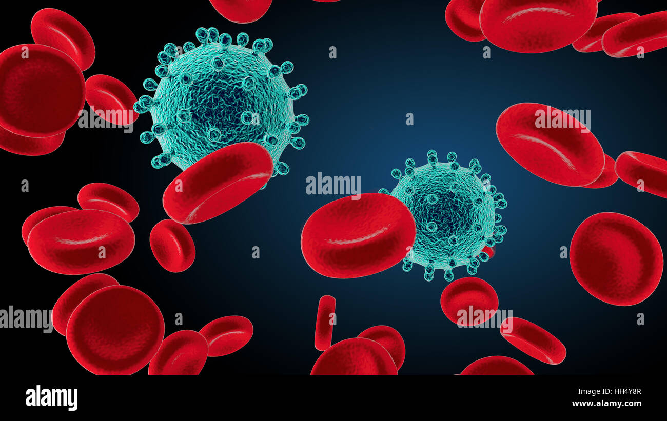 Virus blood 3D render Stock Photo - Alamy