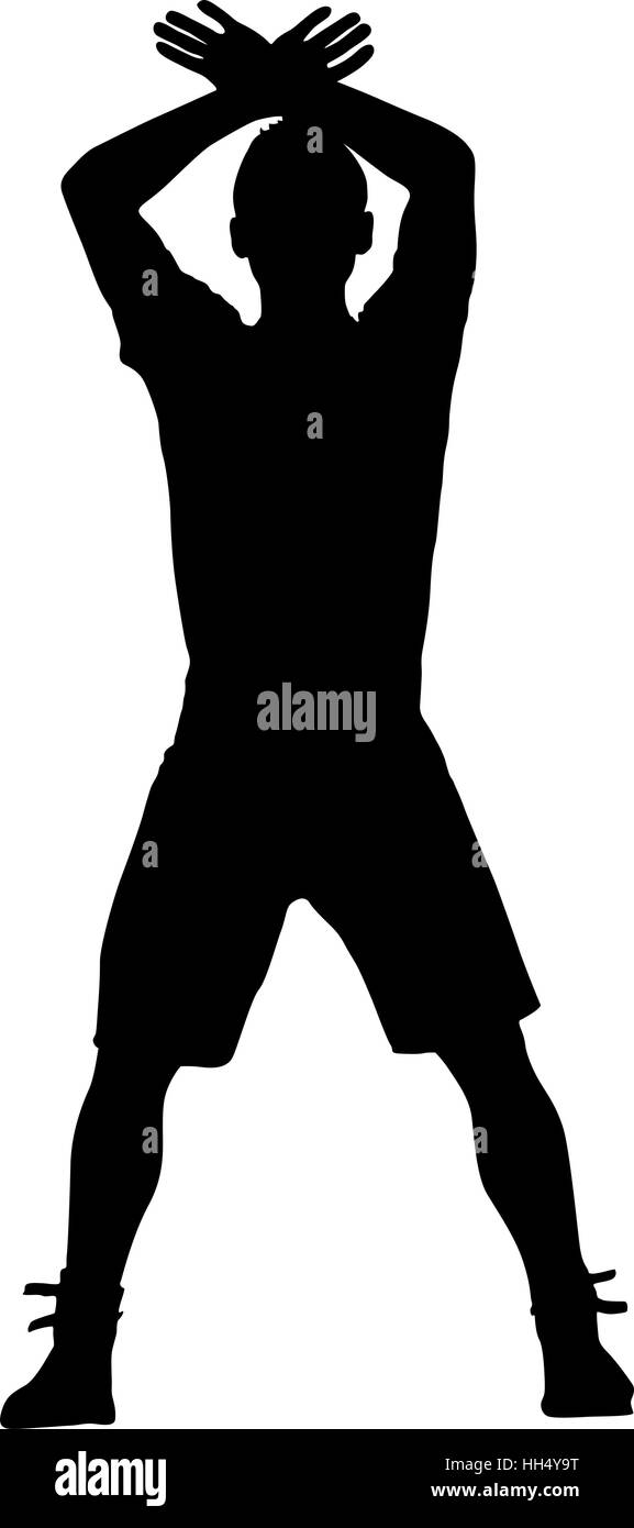Silhouette man hand raised vector hi-res stock photography and images ...