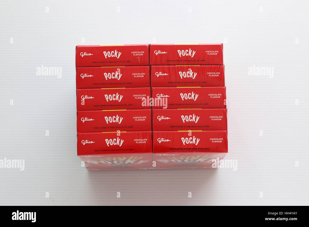 Close up of Pocky Chocolate flavour covered biscuit Stock Photo - Alamy
