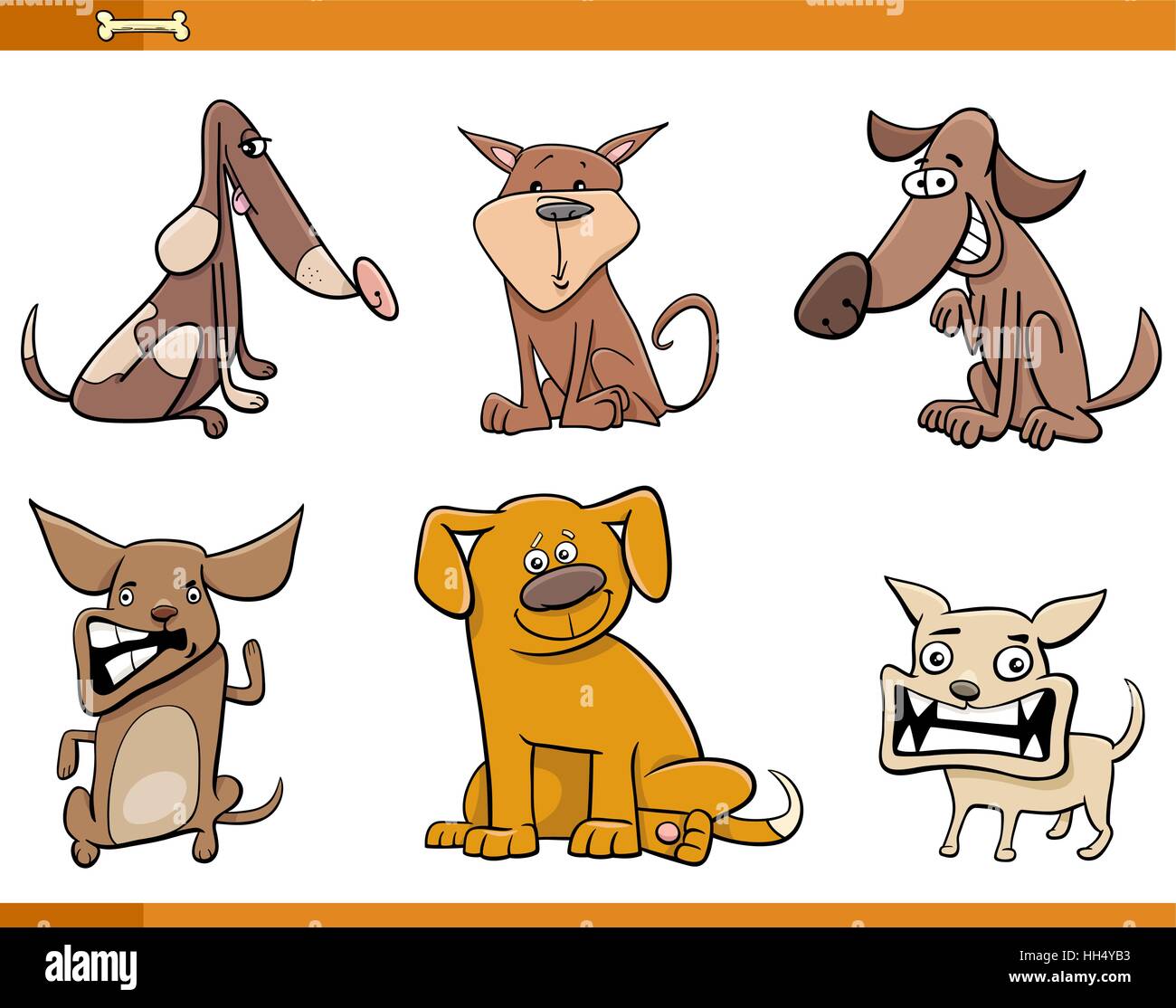 Cartoon Illustration of Dogs Animal Characters Set Stock Vector Image ...