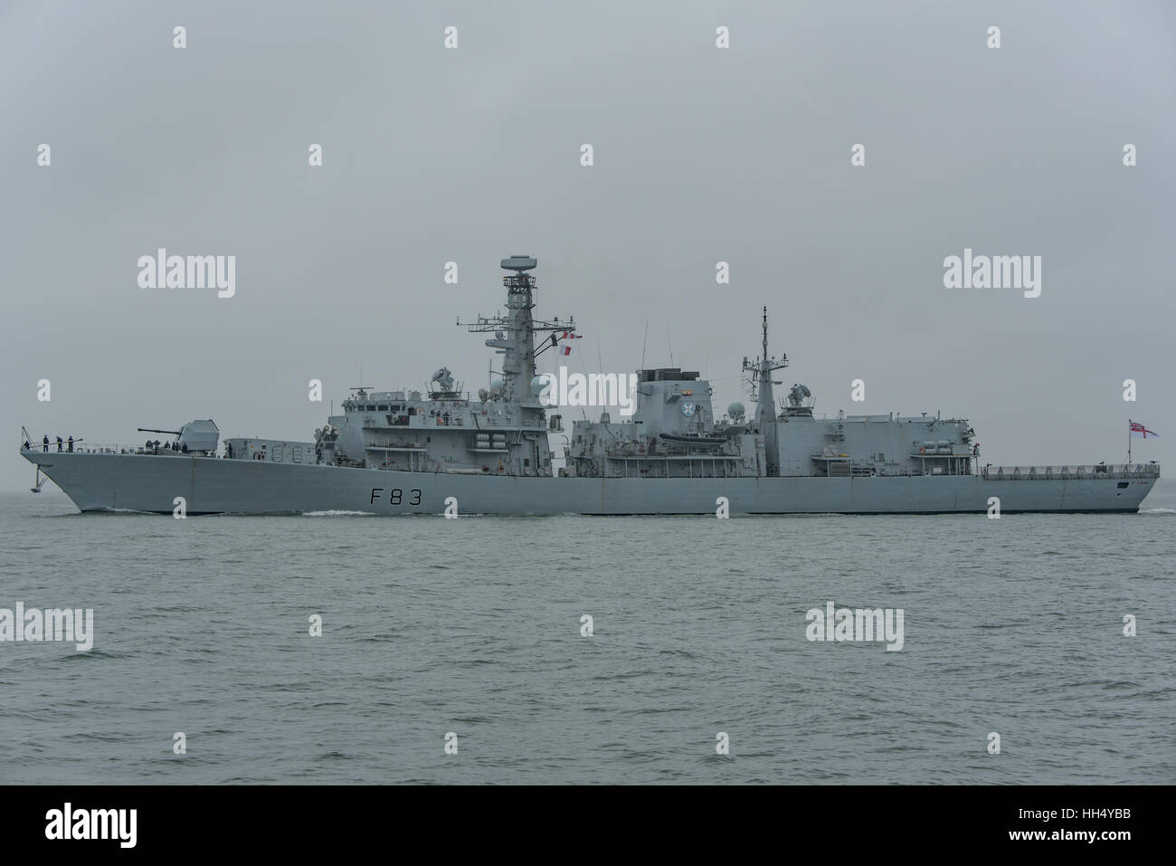 HMS St Albans (F83) departing Portsmouth to shadow Russian Aircraft ...