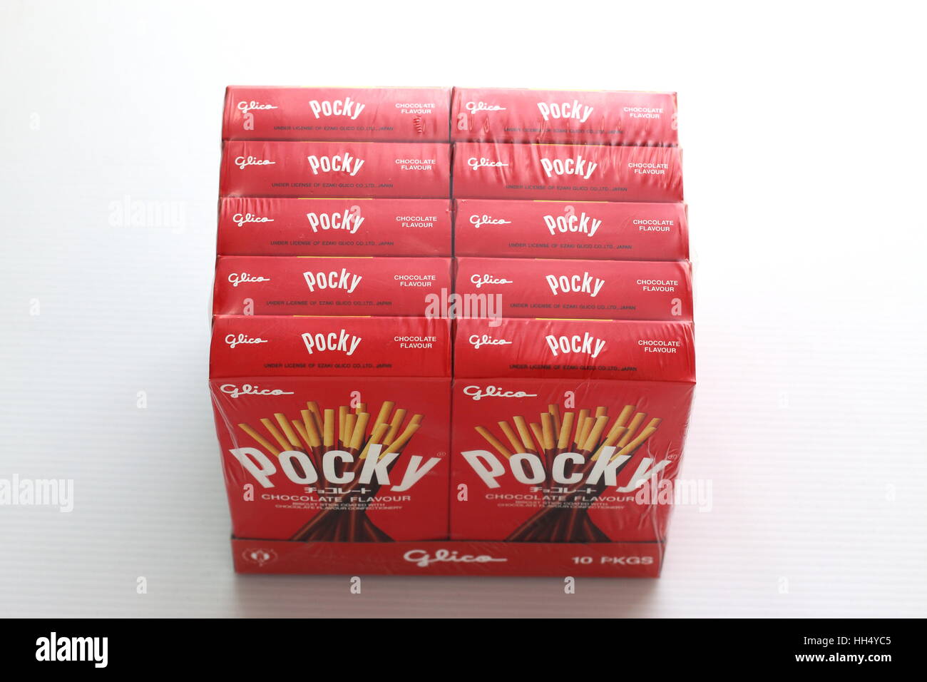 Close up of Pocky Chocolate flavour covered biscuit Stock Photo - Alamy