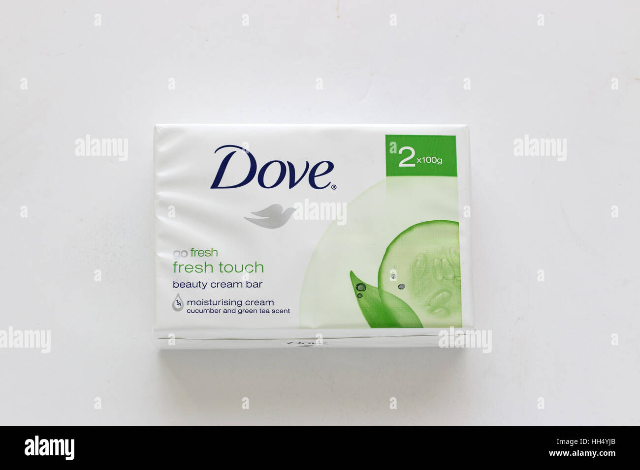 Dove Go Fresh Fresh Touch Beauty Cream Bar isolated against white ...