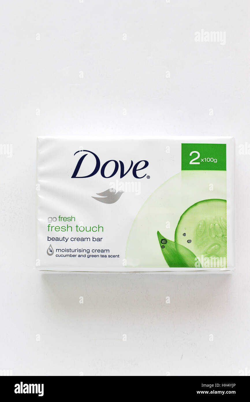 Dove Go Fresh Fresh Touch Beauty Cream Bar isolated against white ...