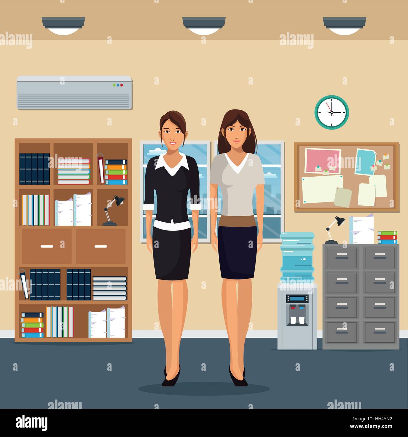 women office work standing cabinet file cooler water bookshelf notice ...