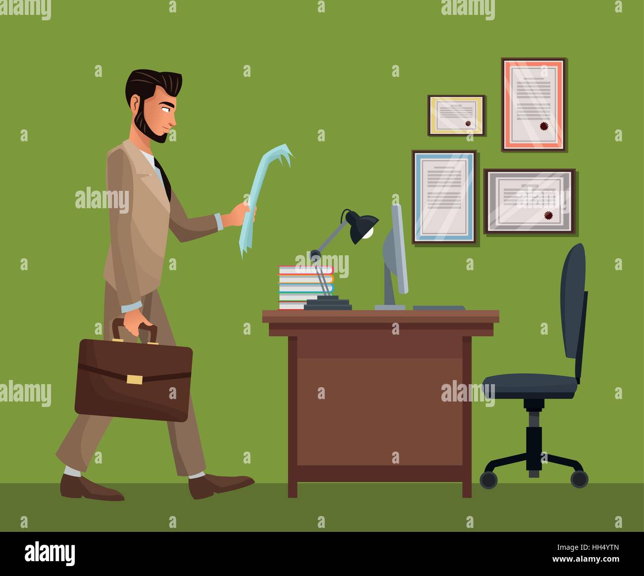Standing desk modern computer Stock Vector Images - Alamy
