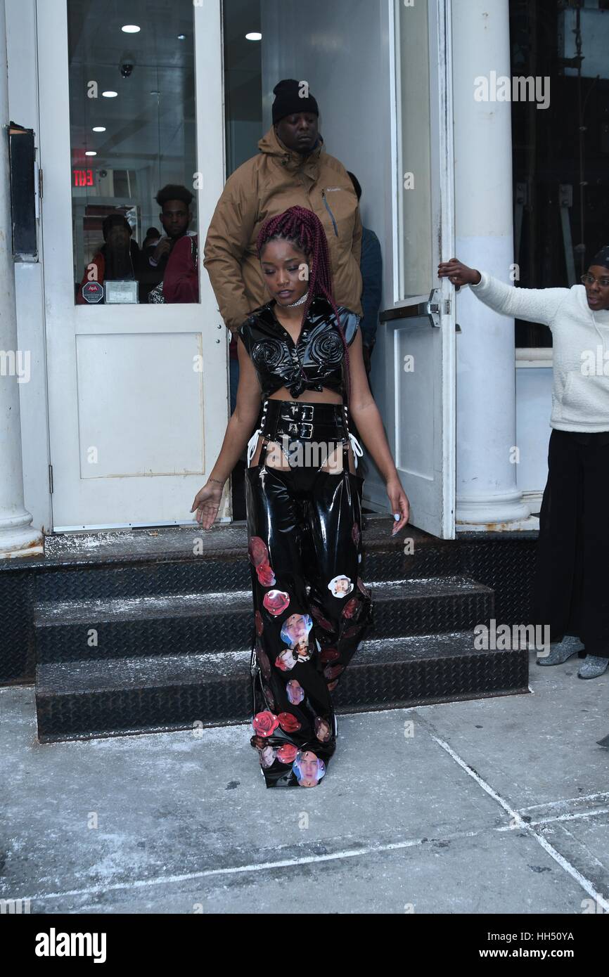 Keke Palmer in a skimpy outfit on a cold day Featuring: Keke Palmer ...