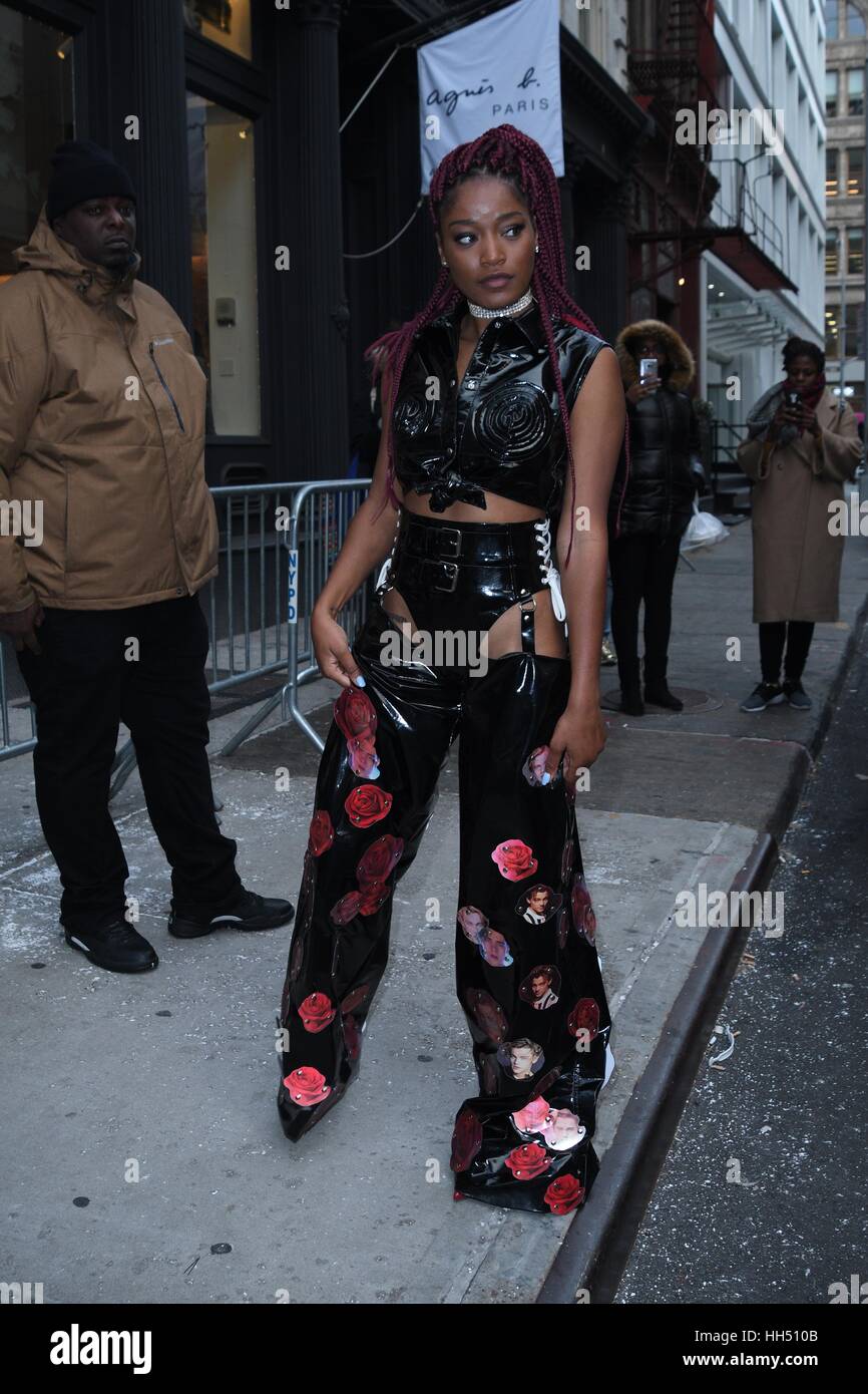 Keke Palmer in a skimpy outfit on a cold day Featuring: Keke Palmer ...