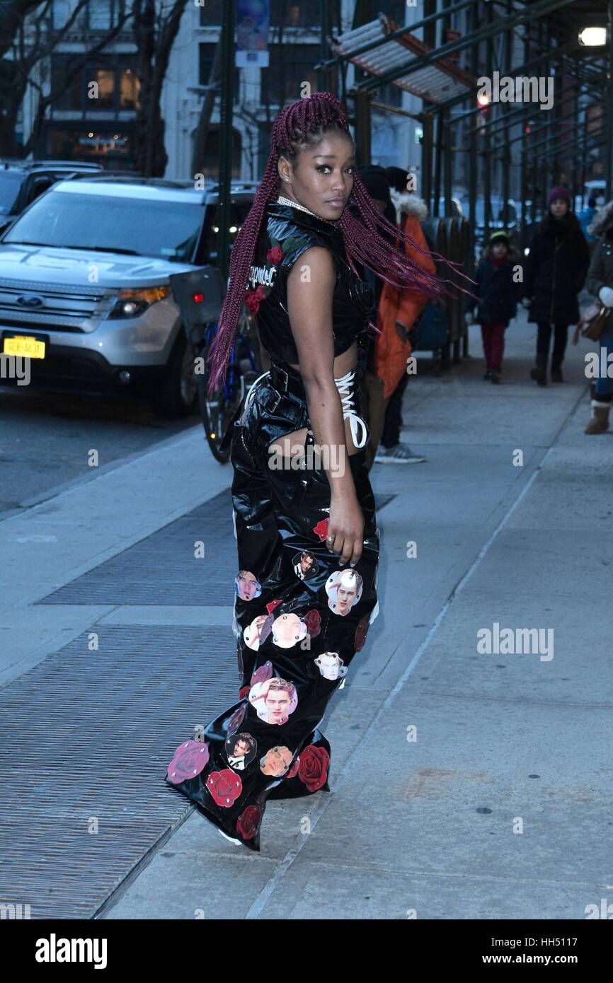 Keke Palmer in a skimpy outfit on a cold day Featuring: Keke Palmer ...
