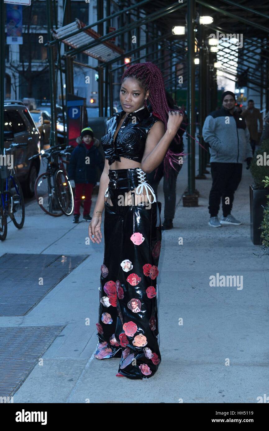 Keke Palmer in a skimpy outfit on a cold day Featuring: Keke Palmer ...