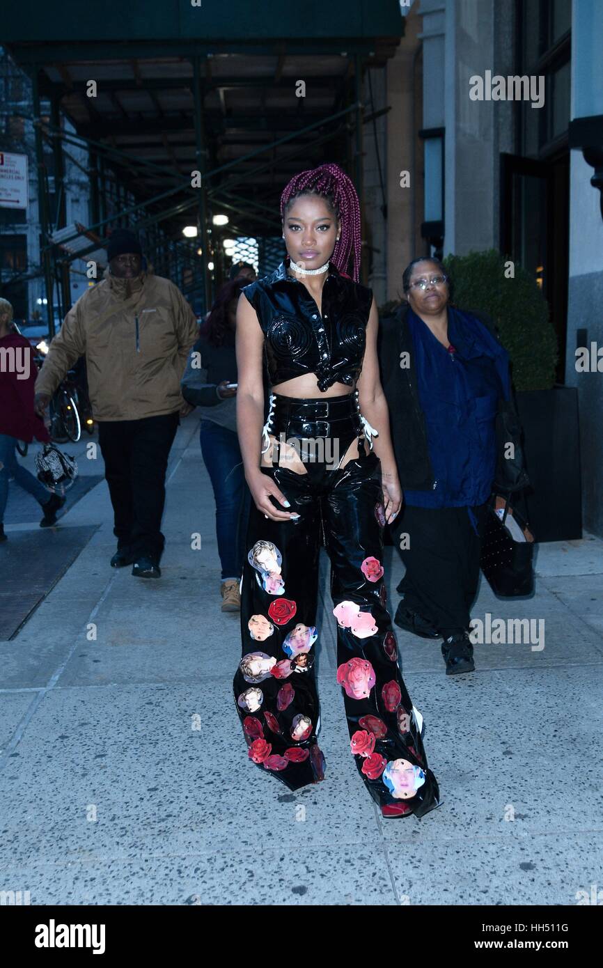 Keke Palmer in a skimpy outfit on a cold day Featuring: Keke Palmer ...