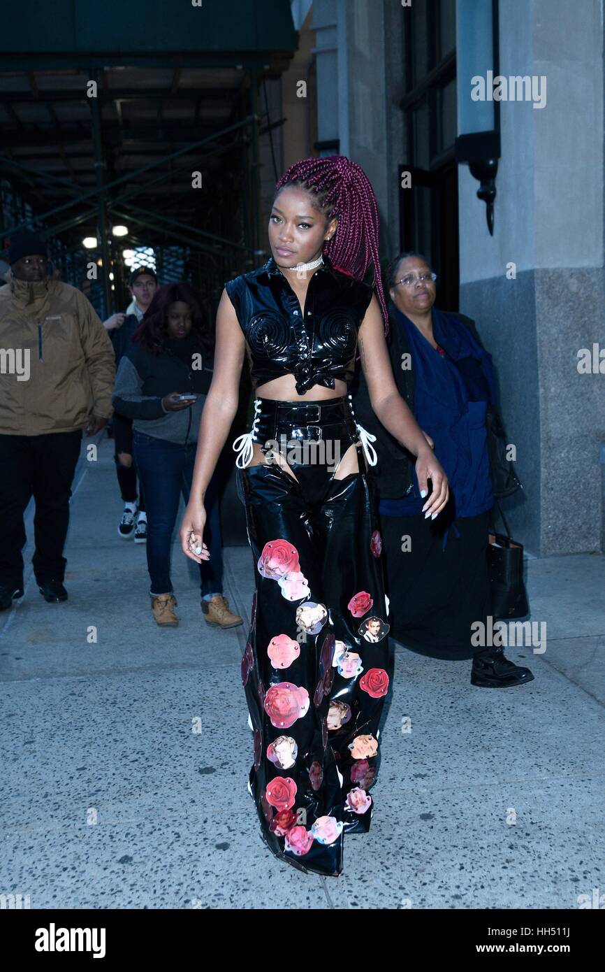 Keke Palmer in a skimpy outfit on a cold day Featuring: Keke Palmer ...