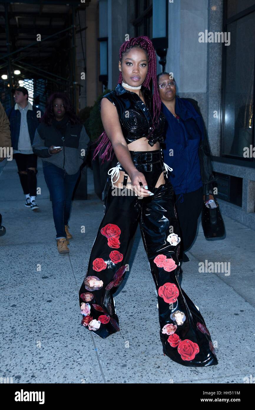 Keke Palmer in a skimpy outfit on a cold day Featuring: Keke Palmer ...