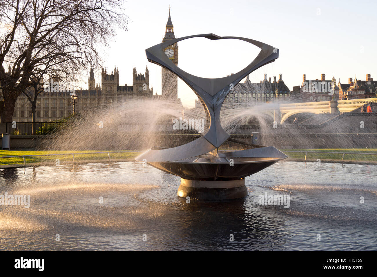 UK, England, London, Big Ben, Gabo's Fountain Stock Photo - Alamy