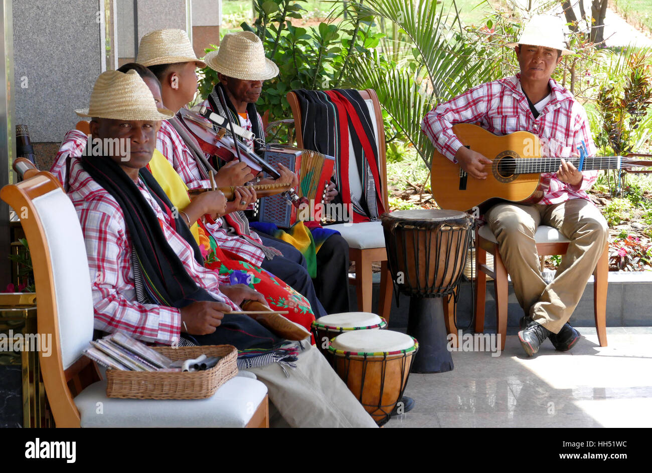Antananarivo, Madagascar. November 25th 2016: Madagascar musician plays ...