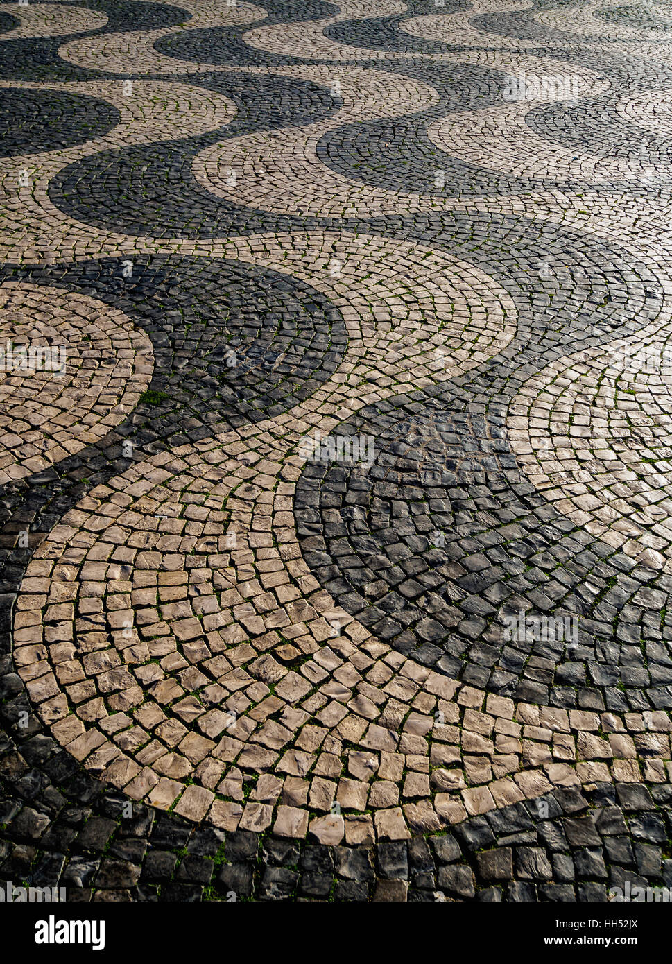 Portugal, Lisbon, Wave pattern of the Pedro IV Square Stock Photo - Alamy