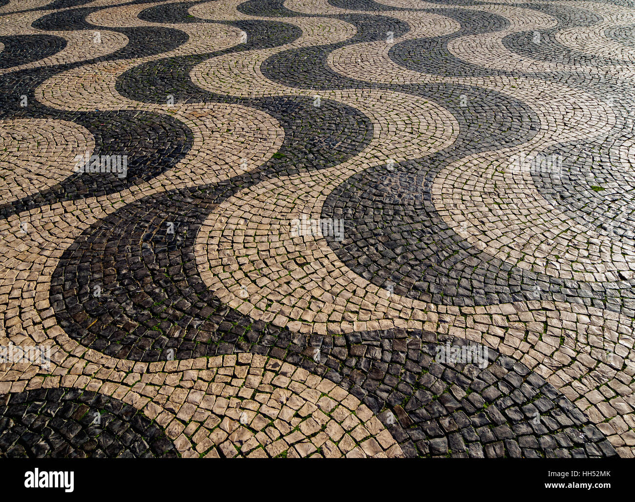Portugal, Lisbon, Wave pattern of the Pedro IV Square Stock Photo - Alamy