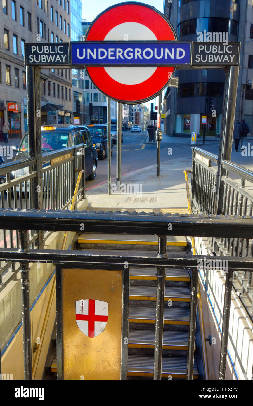 Monument london underground station subway hi-res stock photography and ...