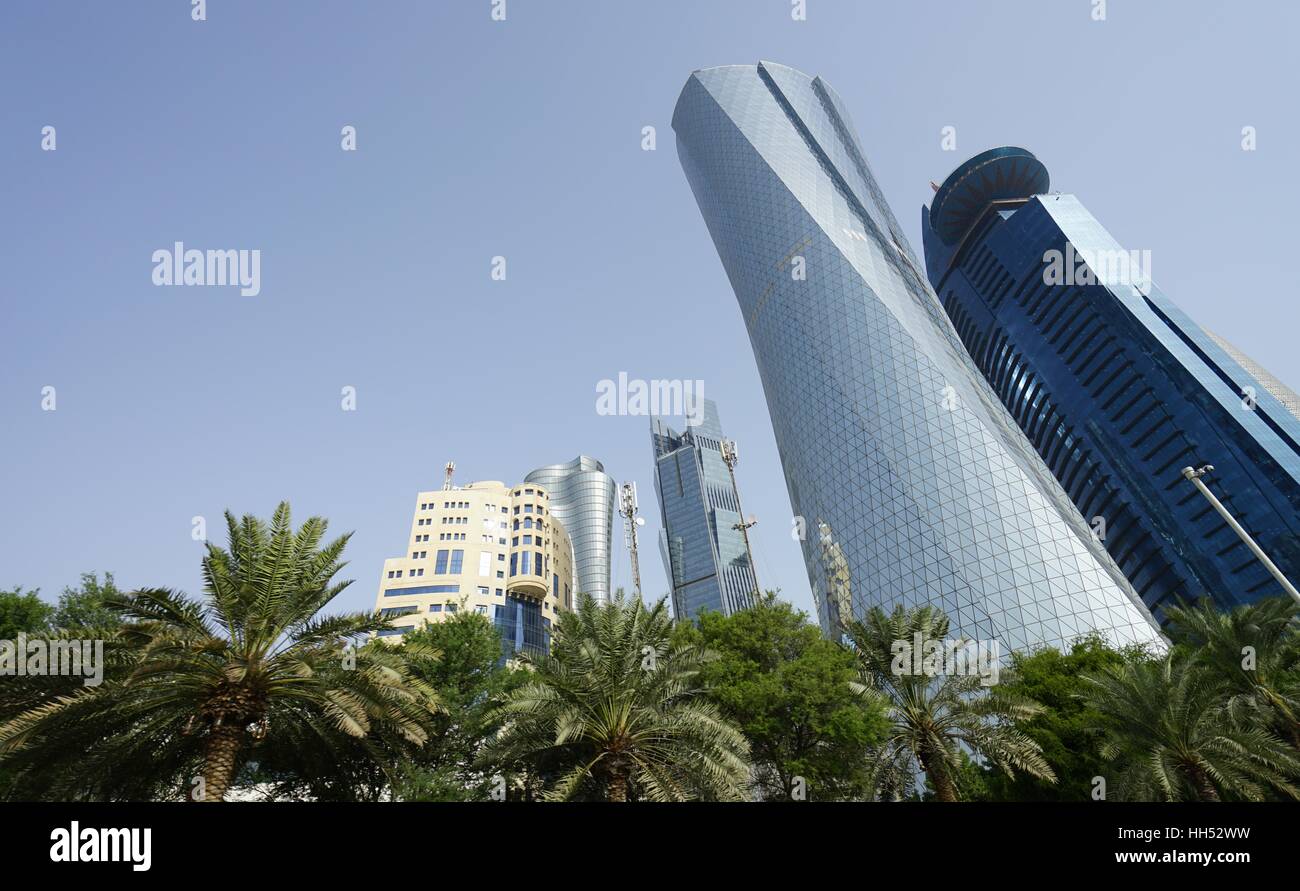 View of the modern Doha skyline. The capital of Qatar includes many ...