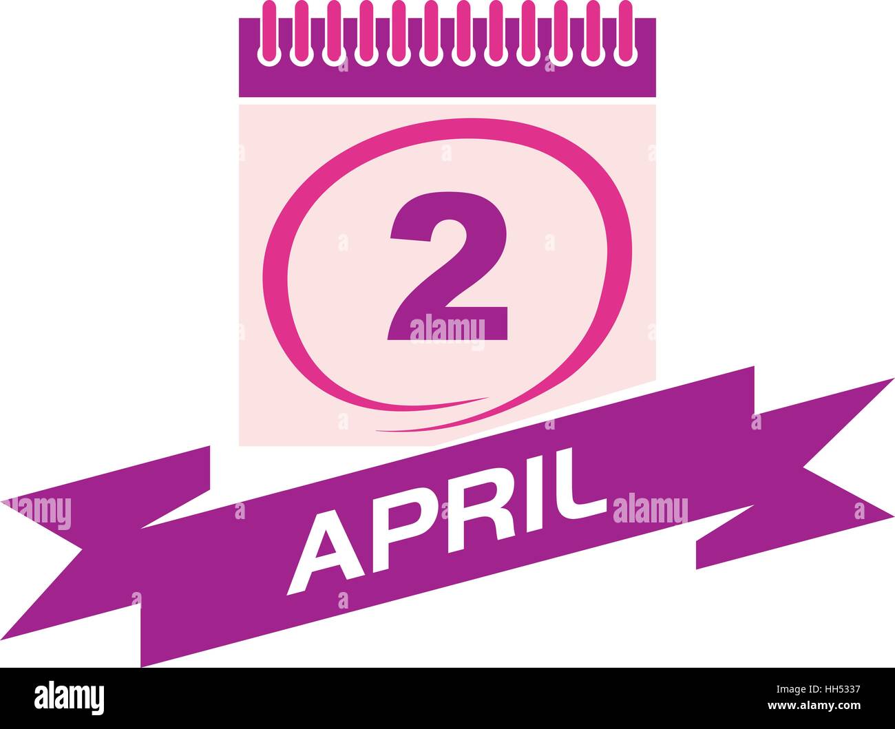 2 April Calendar with Ribbon Stock Vector Image & Art - Alamy