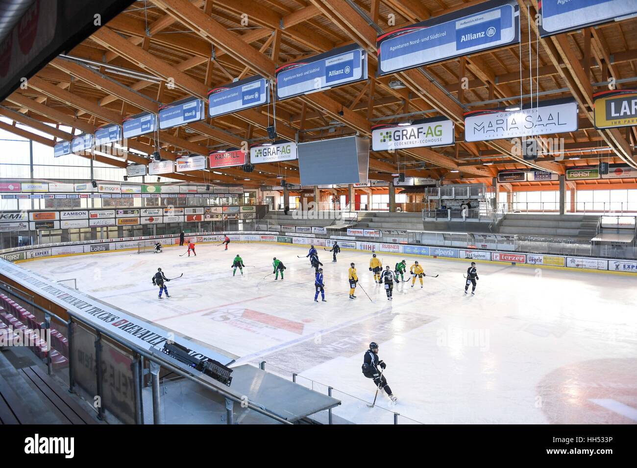 The GMB Nottingham Panthers warming up at Arena Ritten before the ...