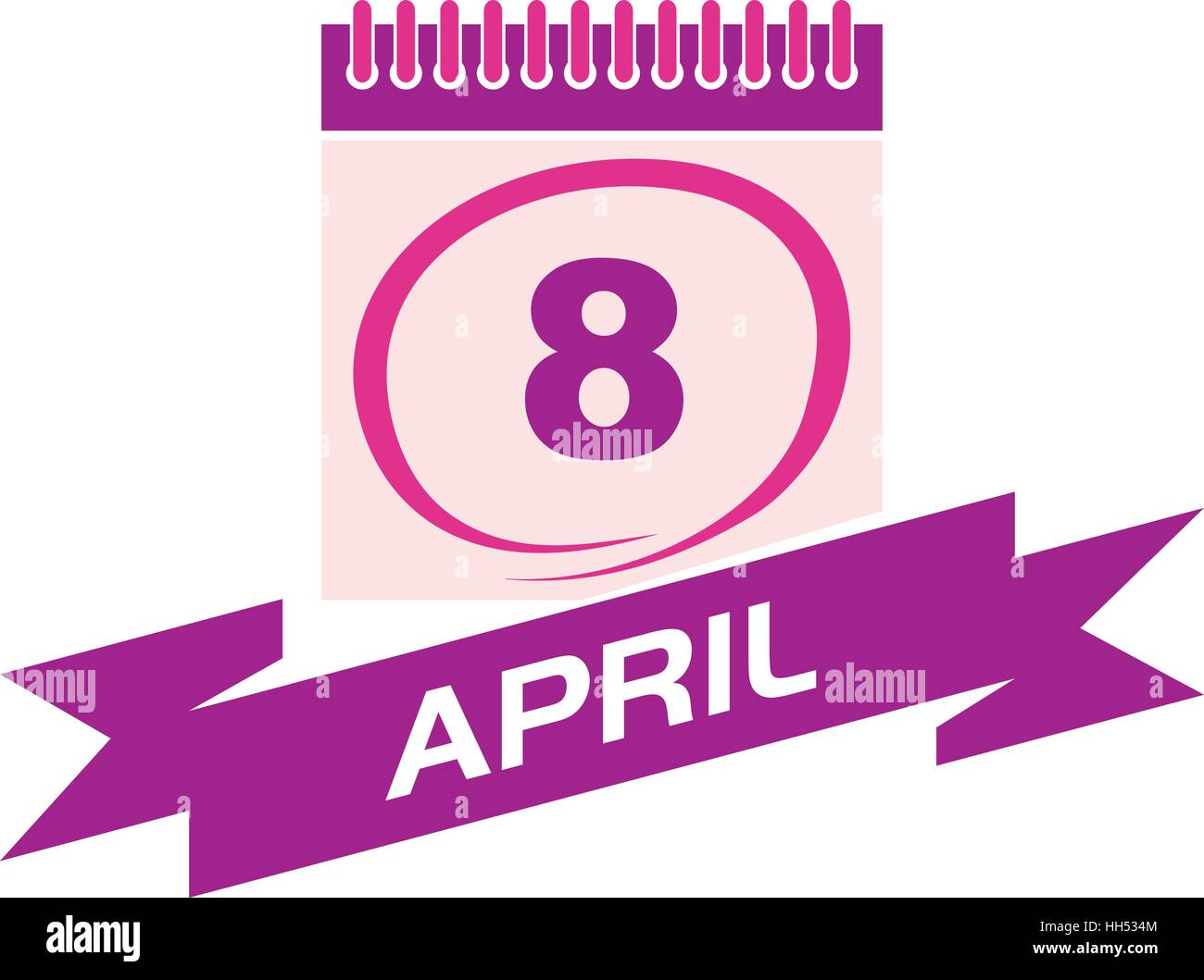 8 April Calendar with Ribbon Stock Vector Image & Art - Alamy