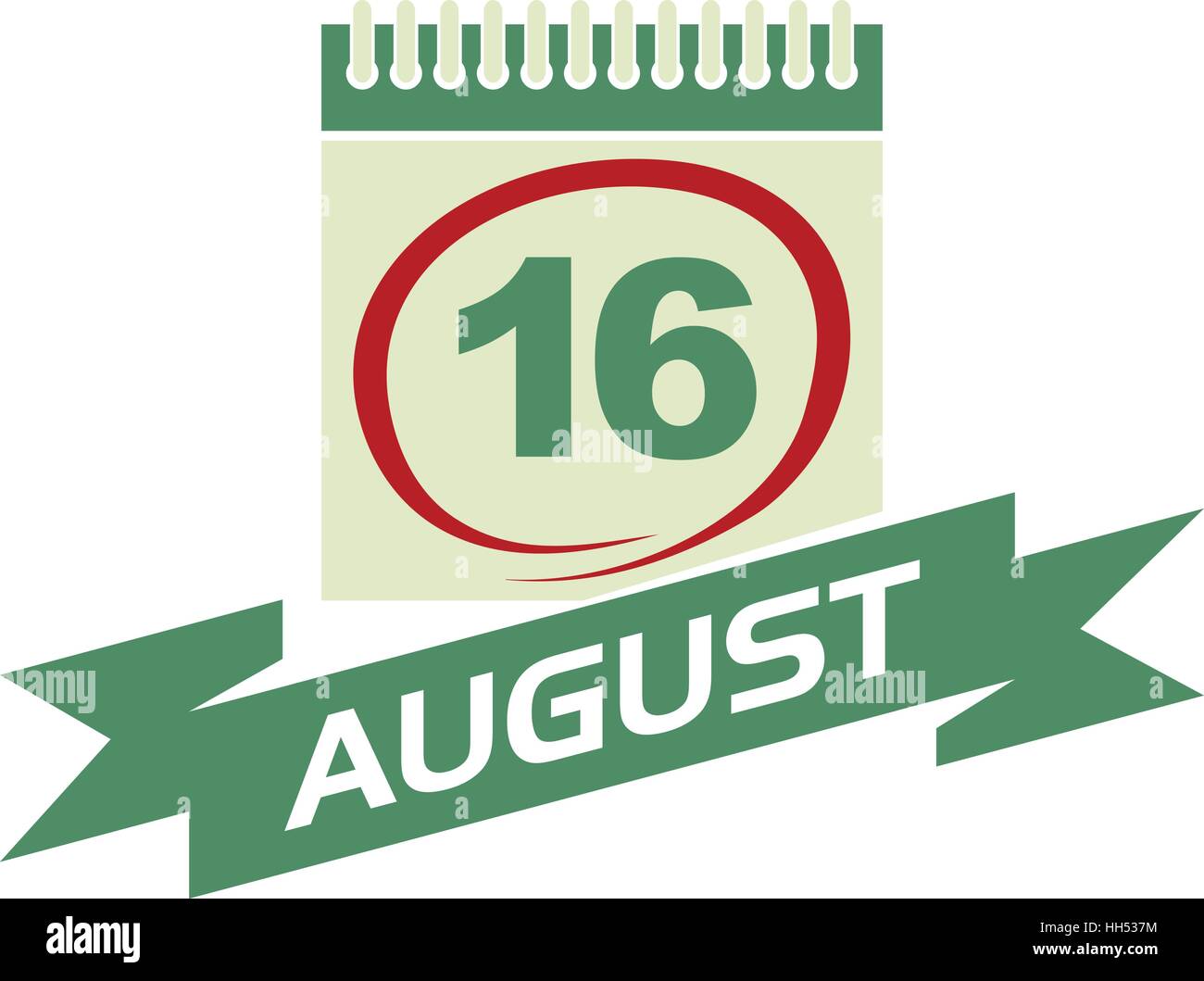 16 August Calendar with Ribbon Stock Vector Image & Art - Alamy