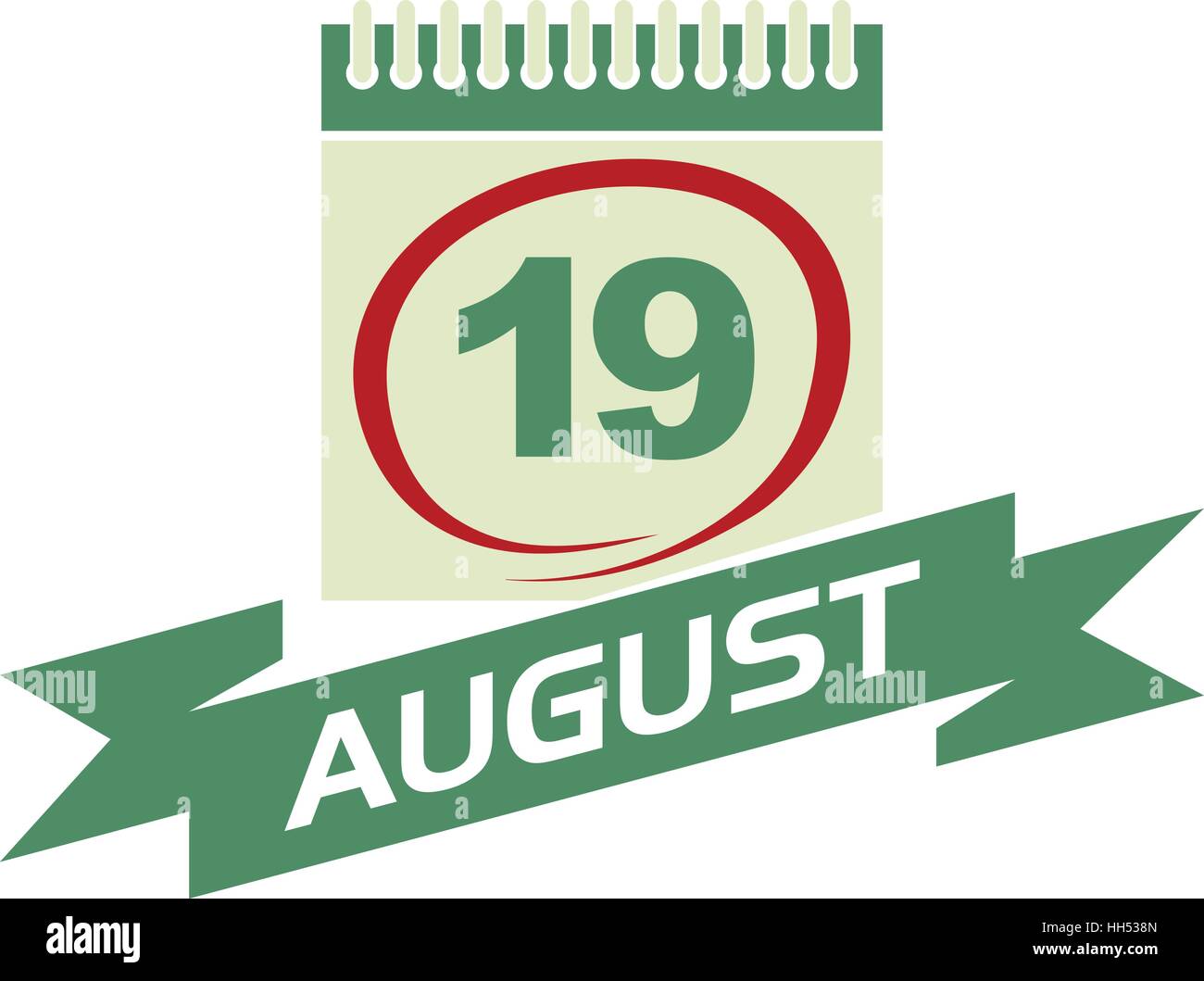 19 August Calendar with Ribbon Stock Vector Image & Art - Alamy