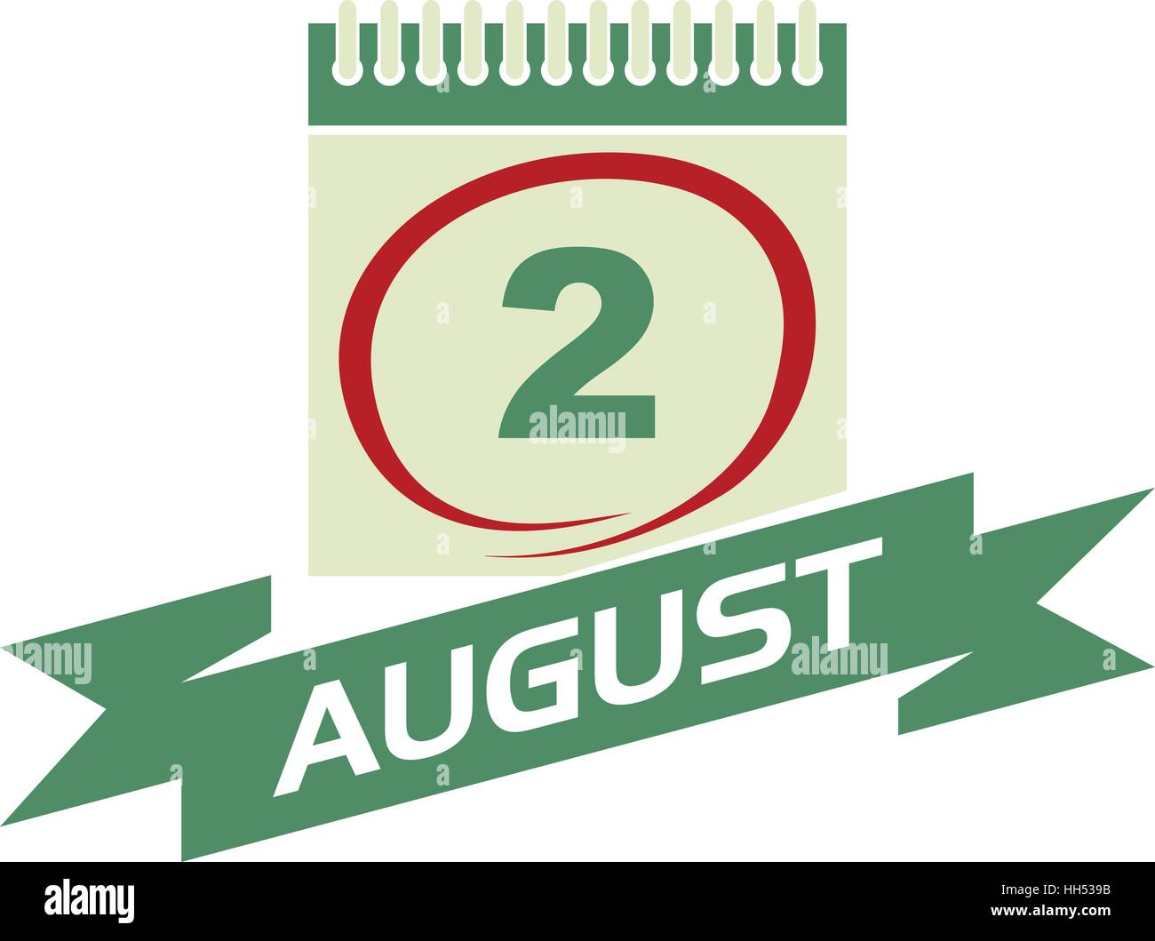2 August Calendar with Ribbon Stock Vector Image & Art - Alamy