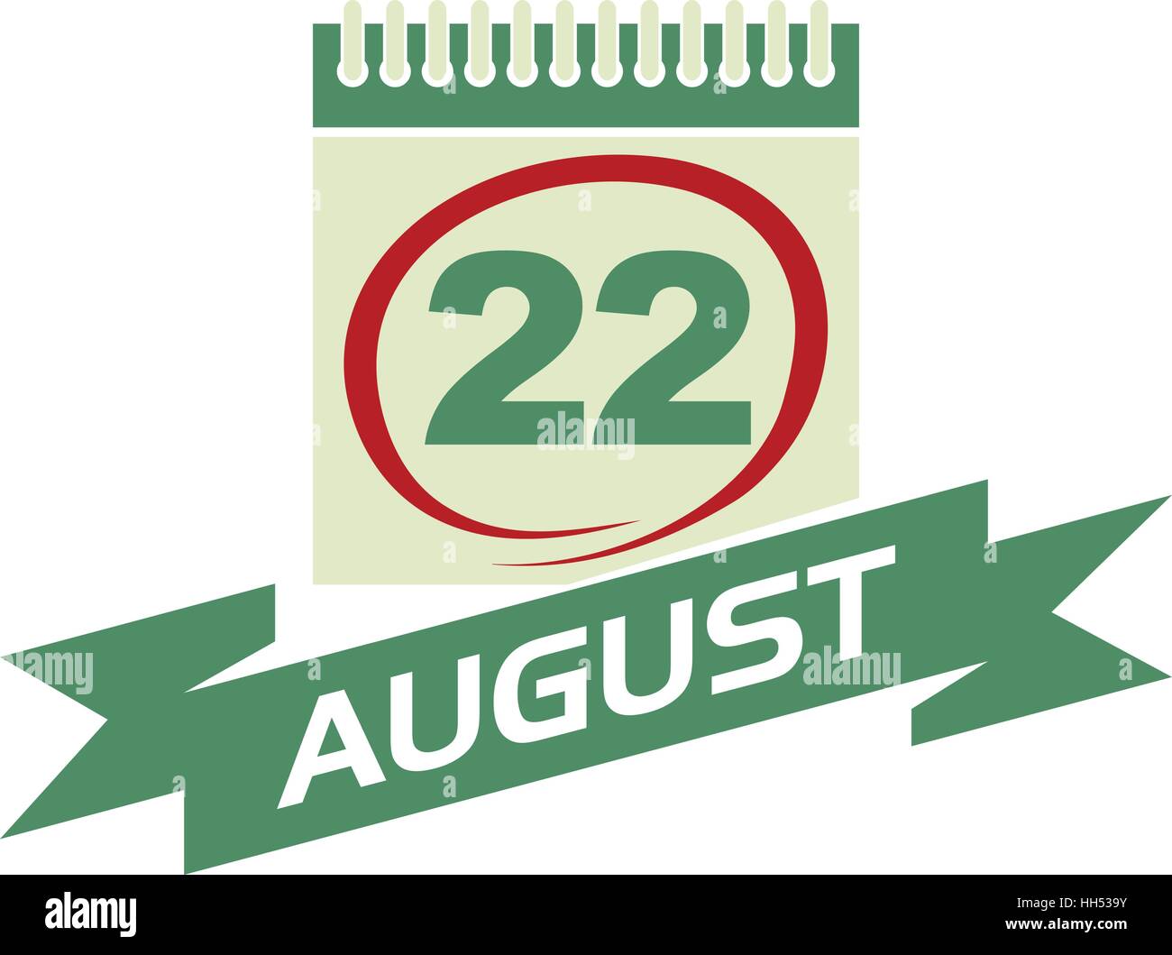 22 August Calendar with Ribbon Stock Vector Image & Art - Alamy