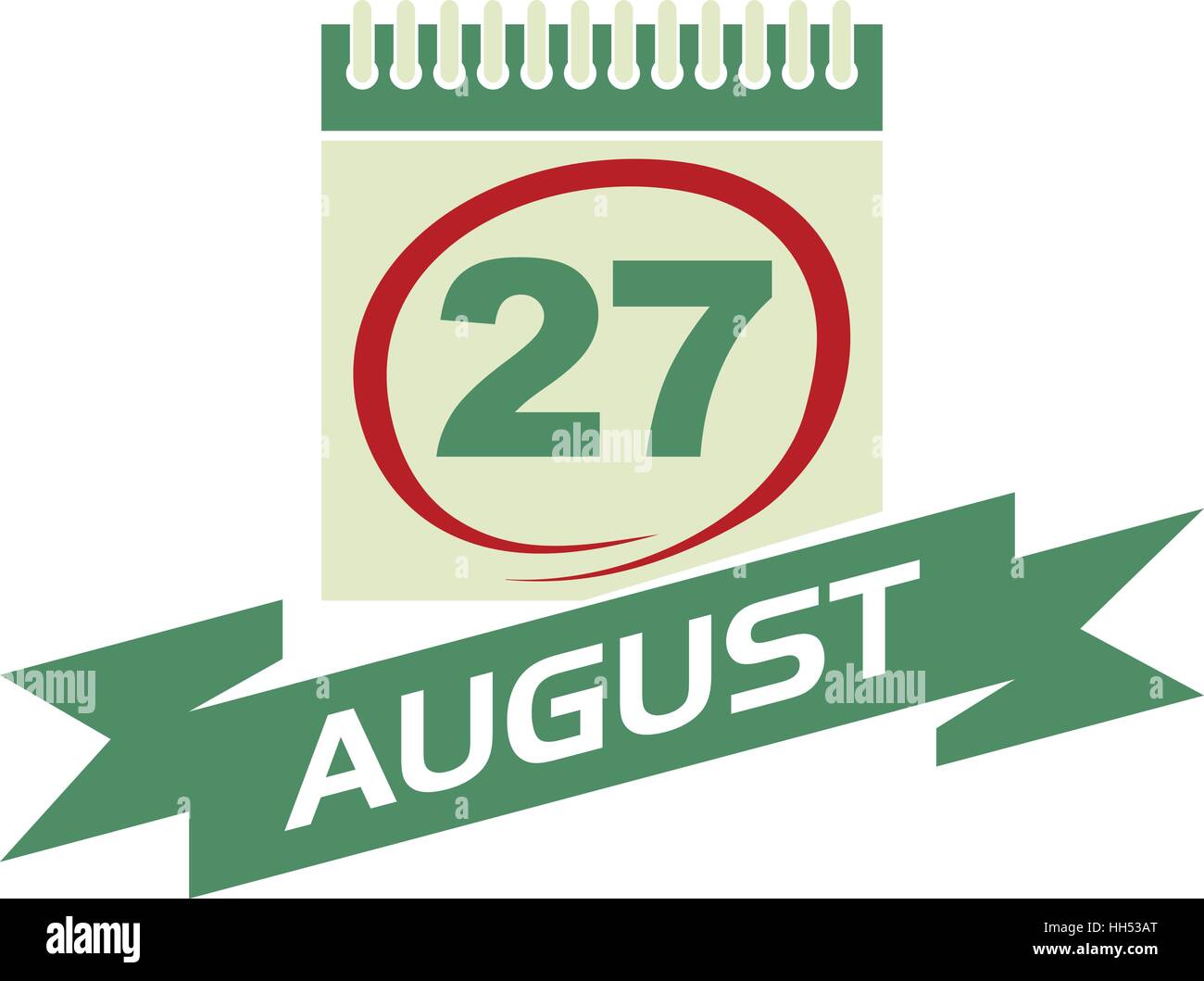 27 August Calendar with Ribbon Stock Vector Image & Art - Alamy