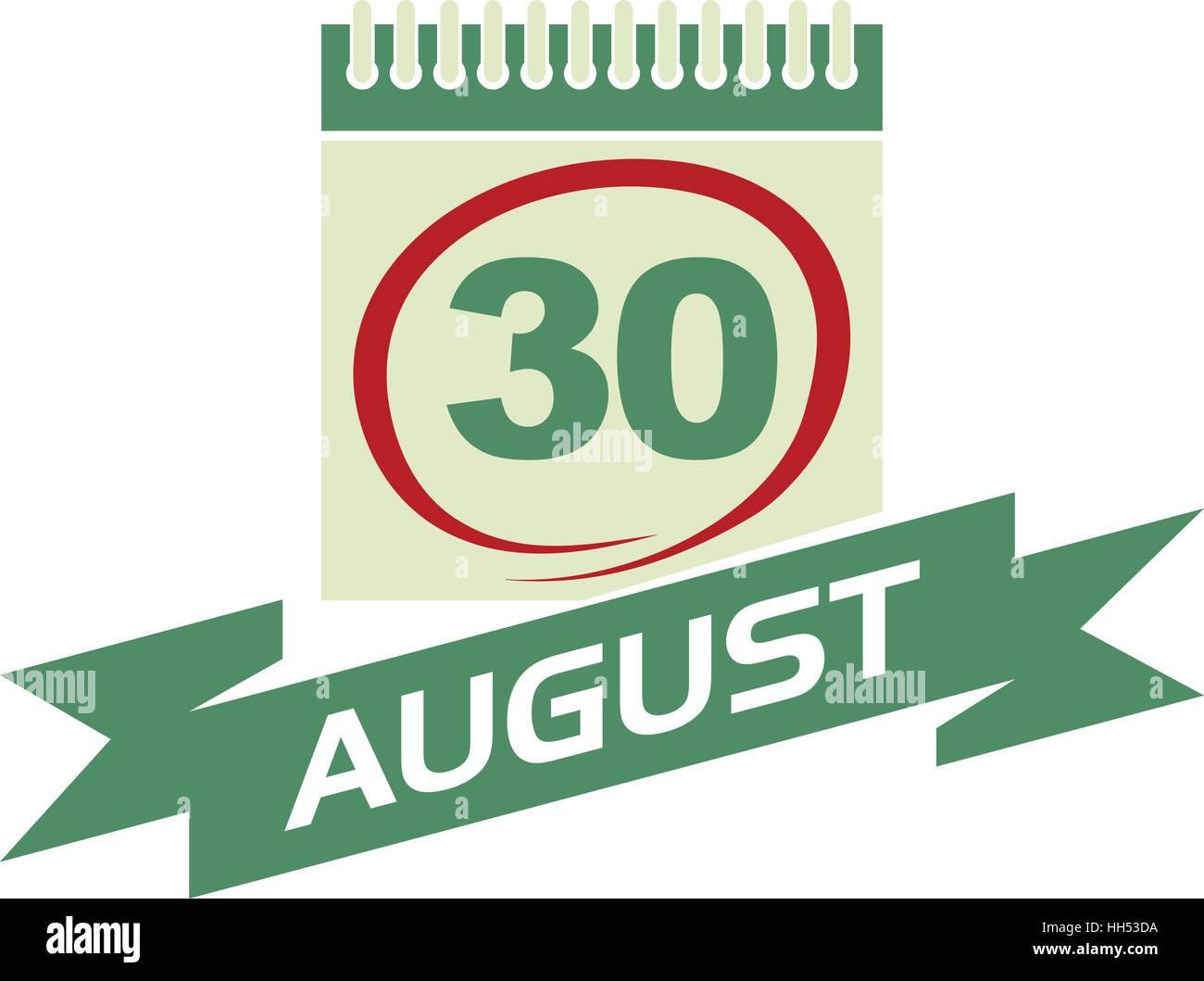 30 August Calendar with Ribbon Stock Vector Image & Art - Alamy