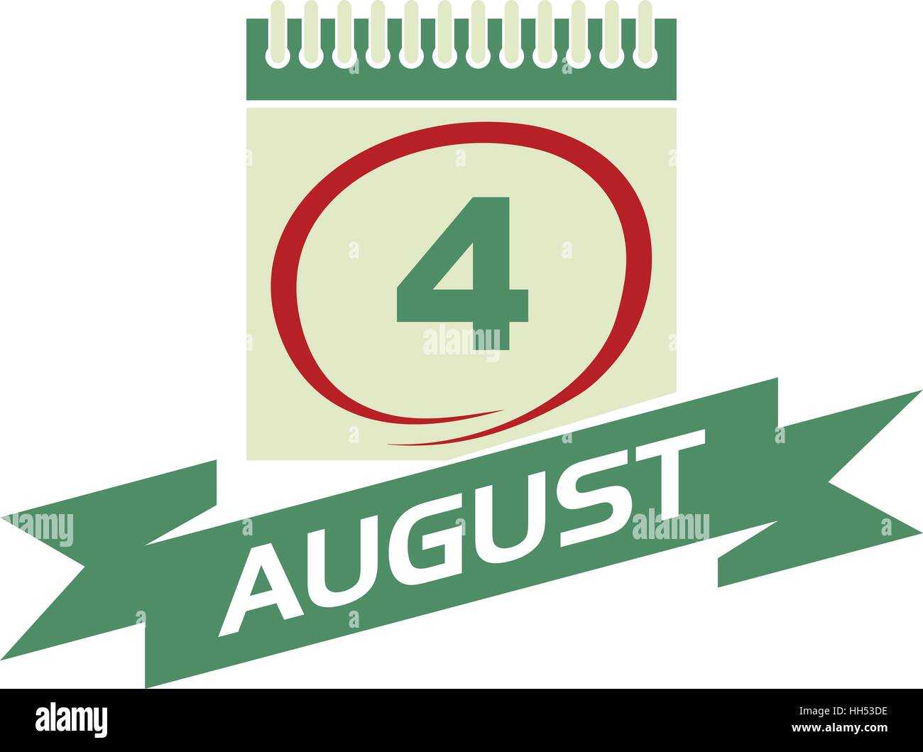 4 August Calendar with Ribbon Stock Vector Image & Art - Alamy