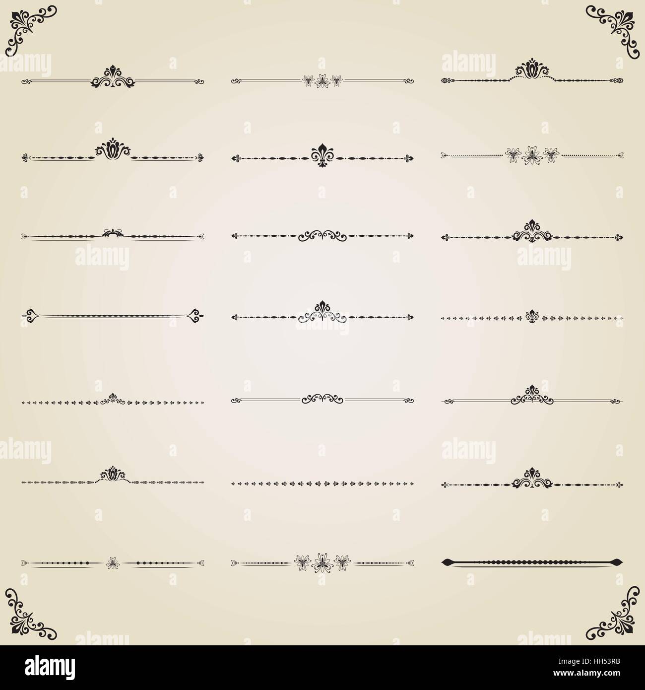 Set line curl elements Stock Vector Images - Alamy