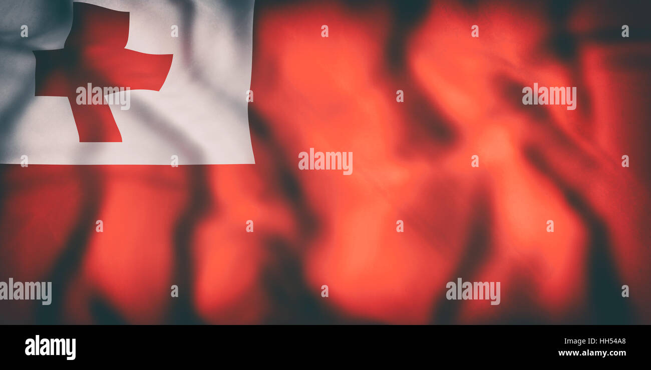3d rendering of an old Kingdom of Tonga flag waving Stock Photo - Alamy
