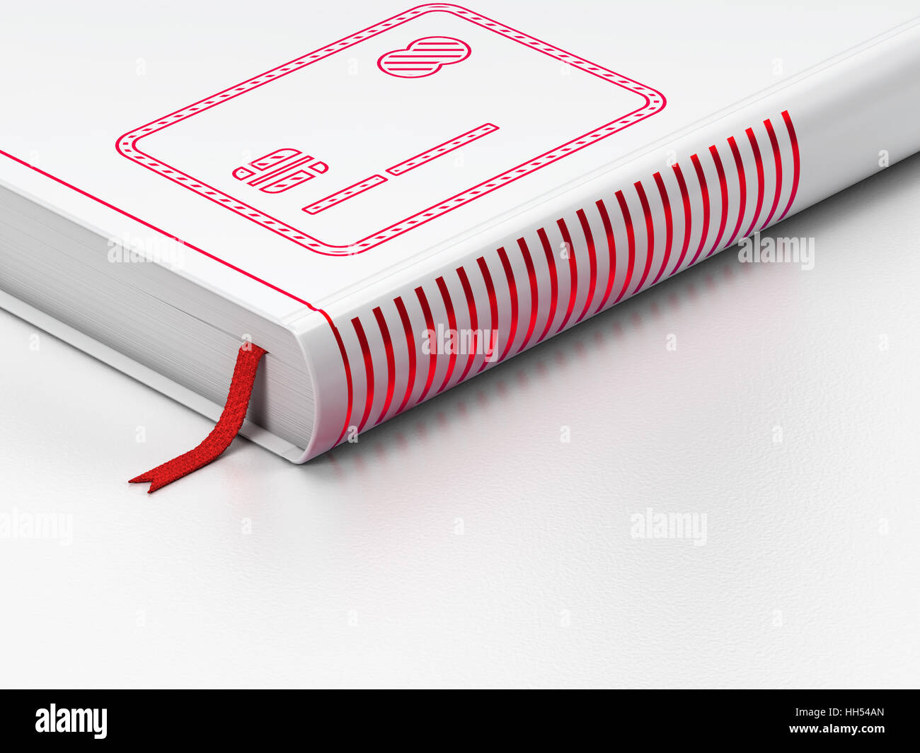 Money concept: closed book, Credit Card on white background Stock Photo ...