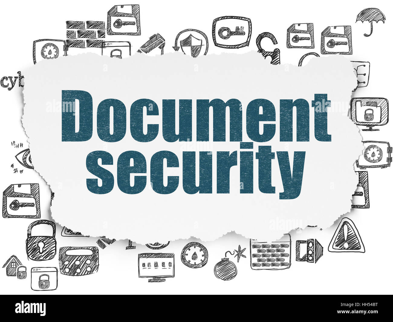 Security concept: Document Security on Torn Paper background Stock ...